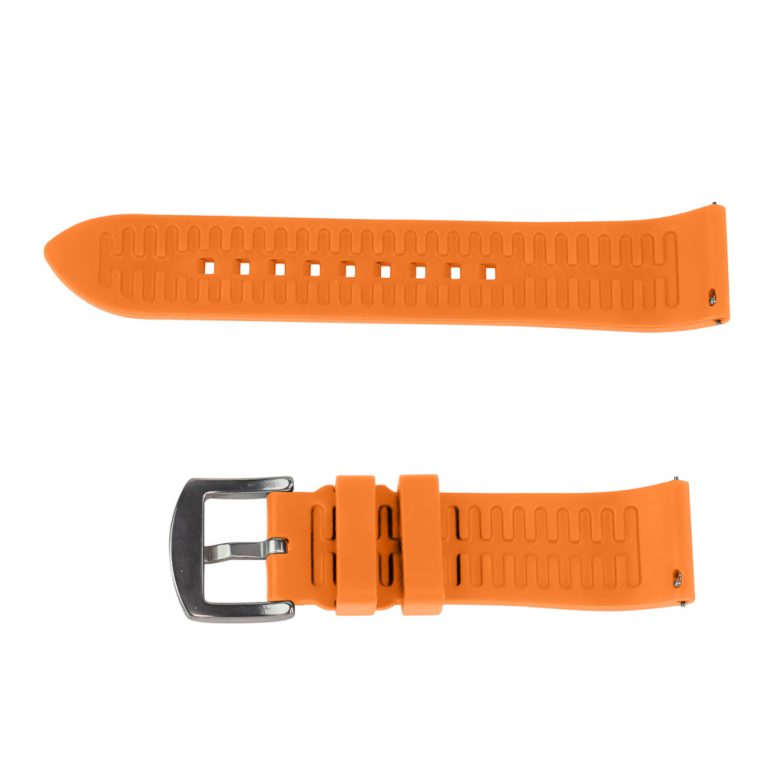 Orange Strap|Orange FKM Smooth Diver Rubber-Clockworksynergy
